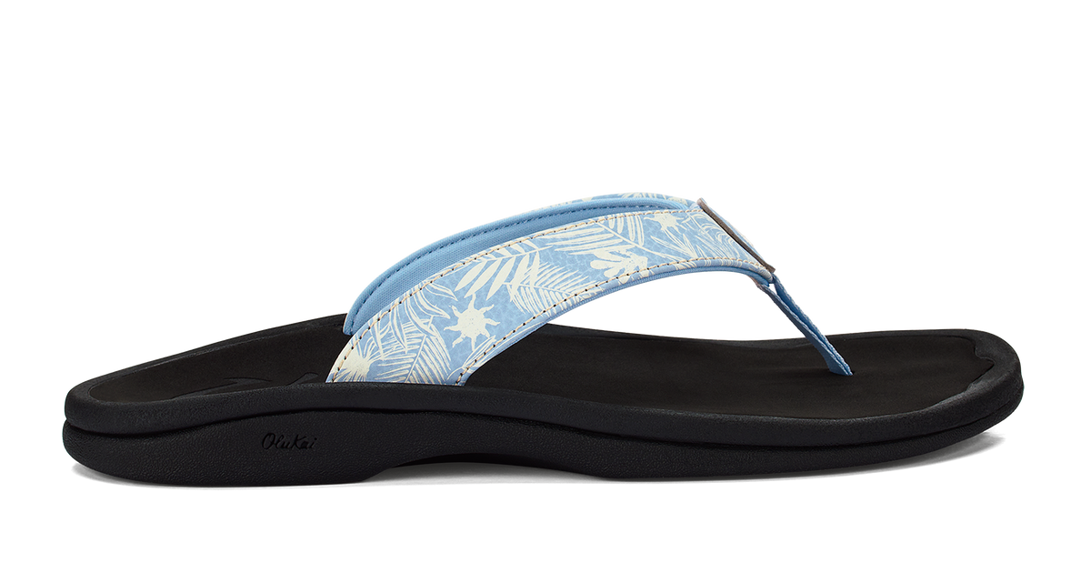 ‘Ohana Women's Beach Sandals - Pale Blue / Black | OluKai | OluKai Australia